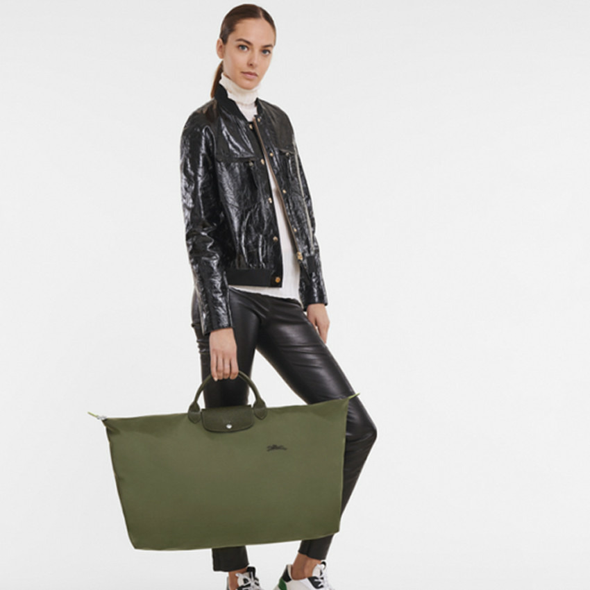 Longchamp Le Pliage Green Sac De Voyage M Forêt - noix d'arec